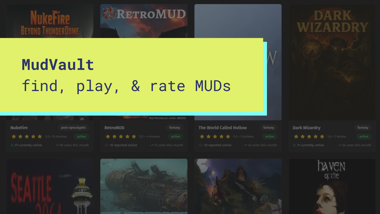 MudVault: A New Way to Discover MUDs - Writing Games