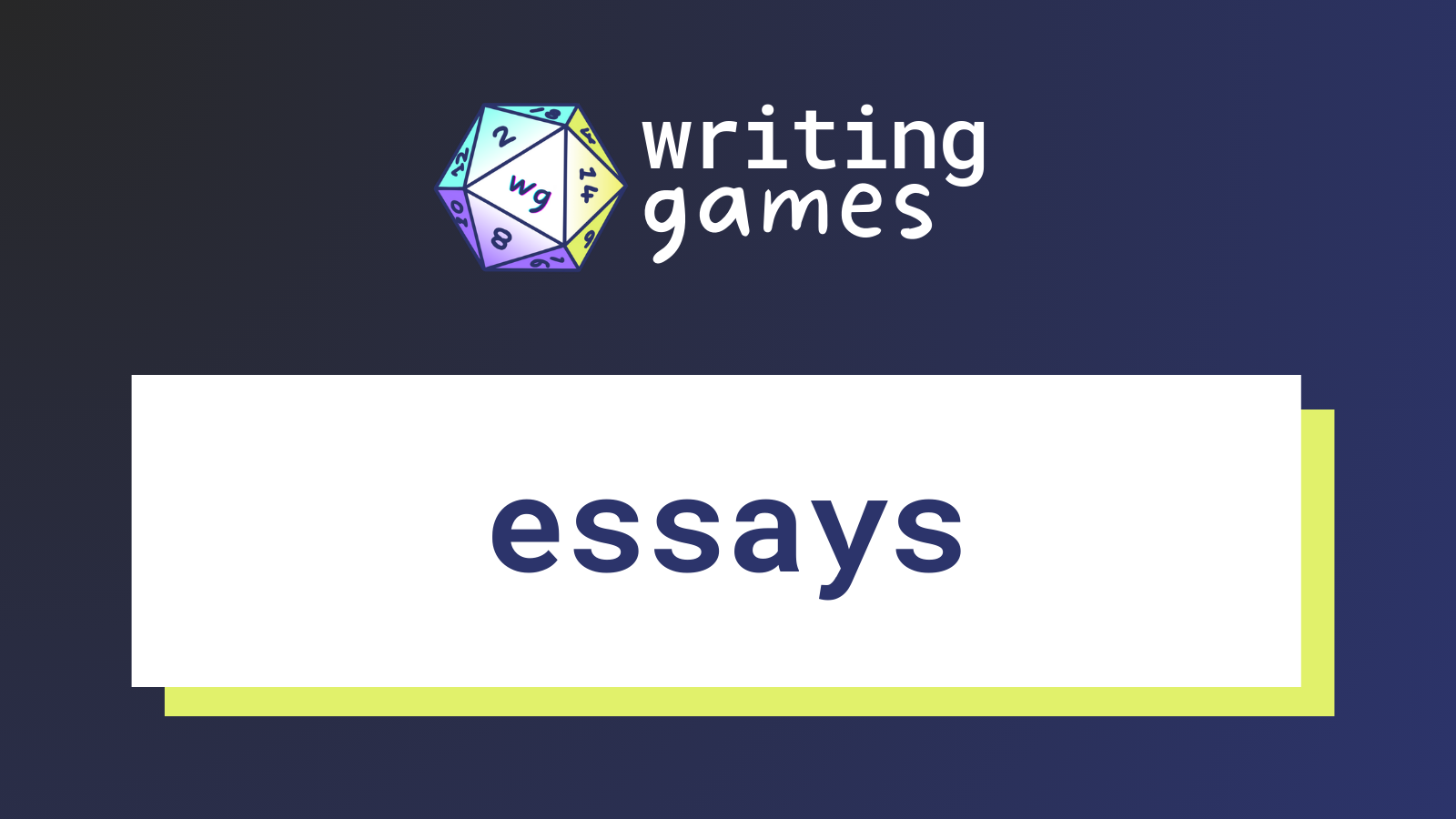 Essays - Writing Games